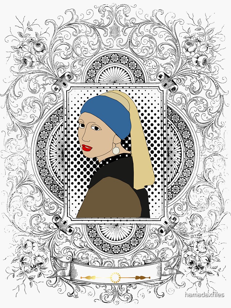 "Girl With A Pearl Earing" Sticker by hamadaxfiles | Redbubble
