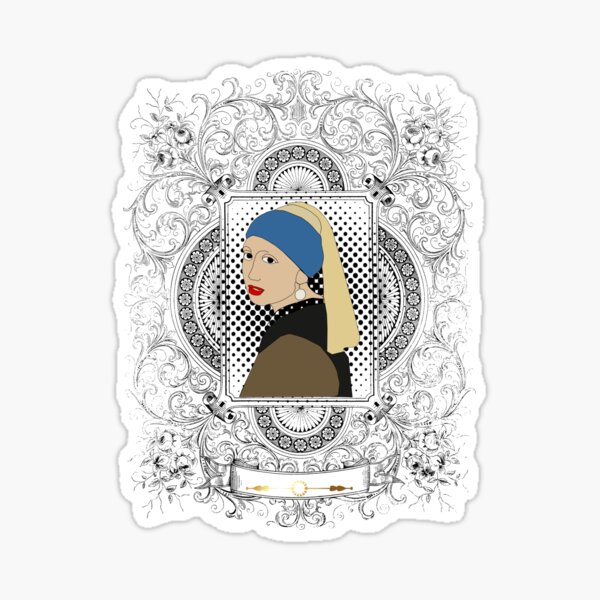 "Girl With A Pearl Earing" Sticker by hamadaxfiles | Redbubble
