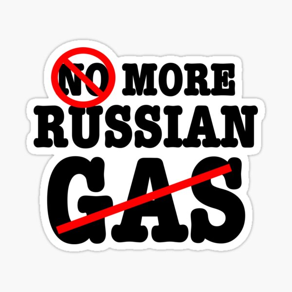 "NO MORE RUSSIAN GAS" Sticker by medbouk1 | Redbubble