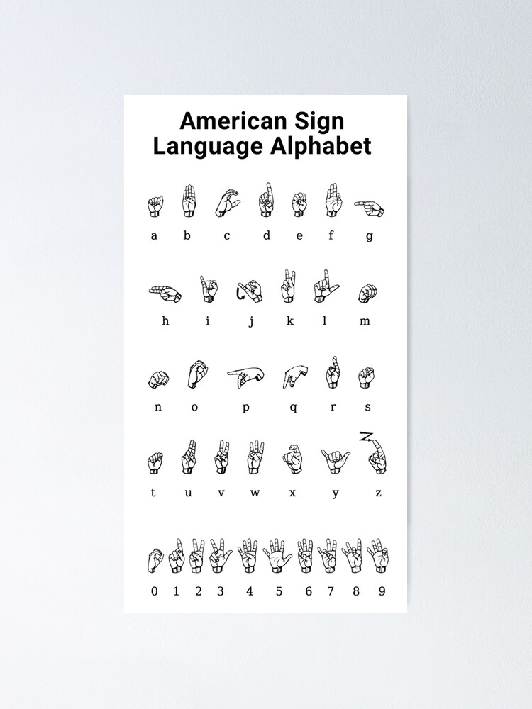 "American Sign Language Alphabet - National ASL Day" Poster for Sale by ...