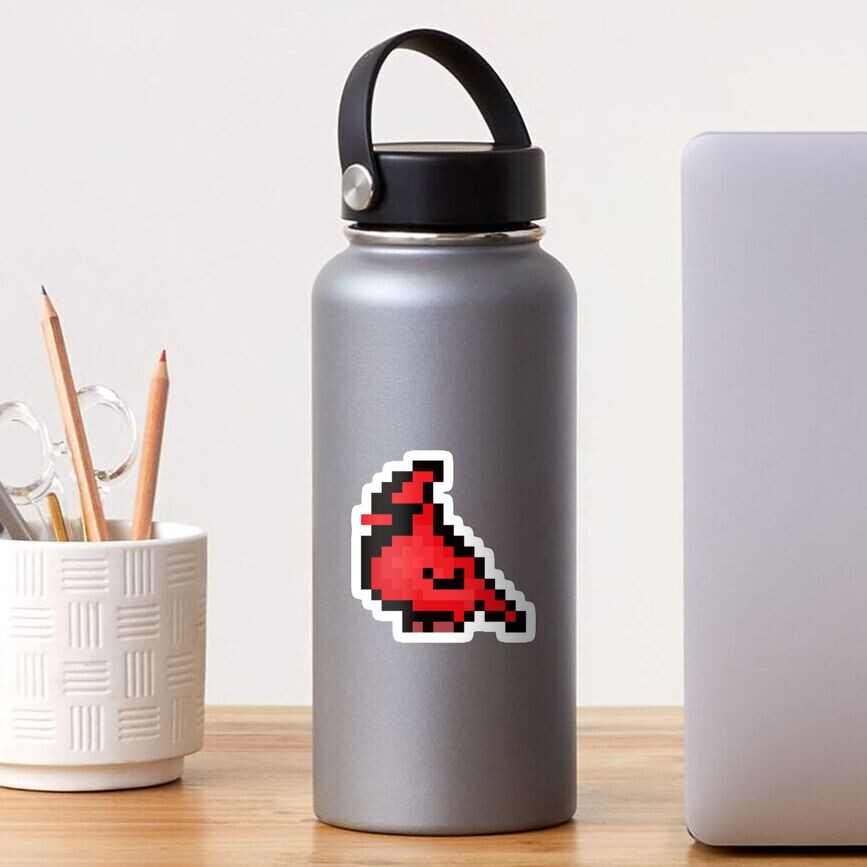 "Northern Cardinal Pixel Art" Sticker by holfinak | Redbubble