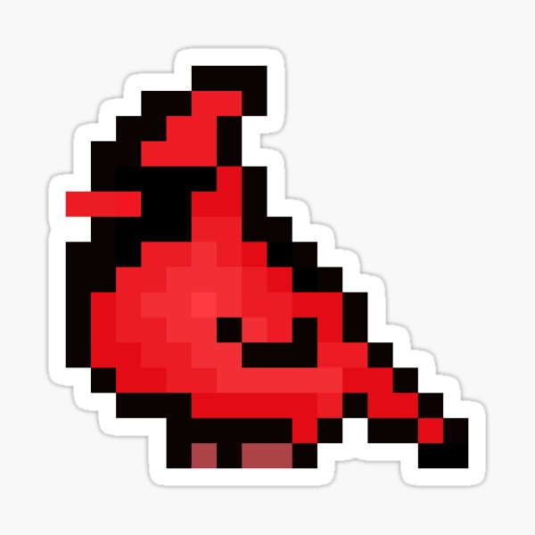 "Northern Cardinal Pixel Art" Sticker by holfinak | Redbubble