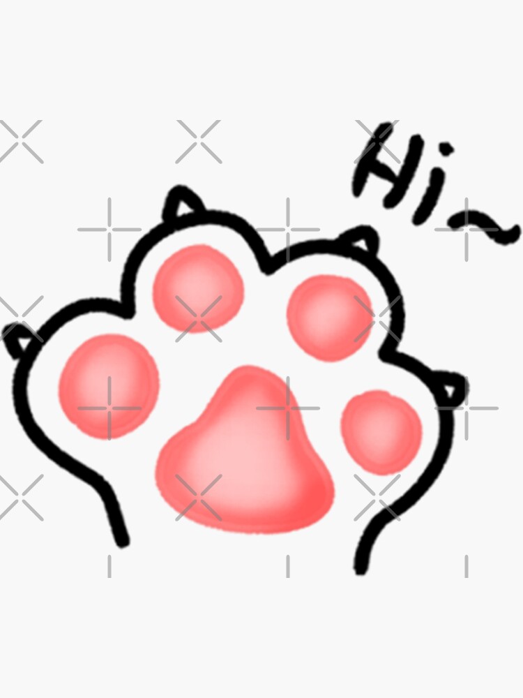 "Cat Says Hi, Cat Paw" Sticker by Cat-Valley | Redbubble