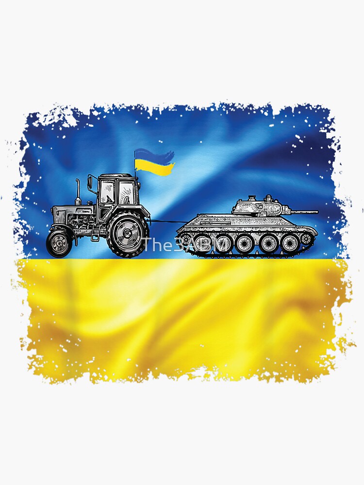 "Die Traktorbrigade, Ukrainischer Traktor, Traktor und Panzer, Bauern ...