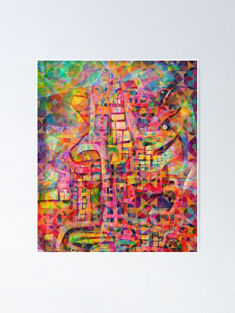 "Rainbow Skyline Extreme abstract art" Poster for Sale by Warjoke ...