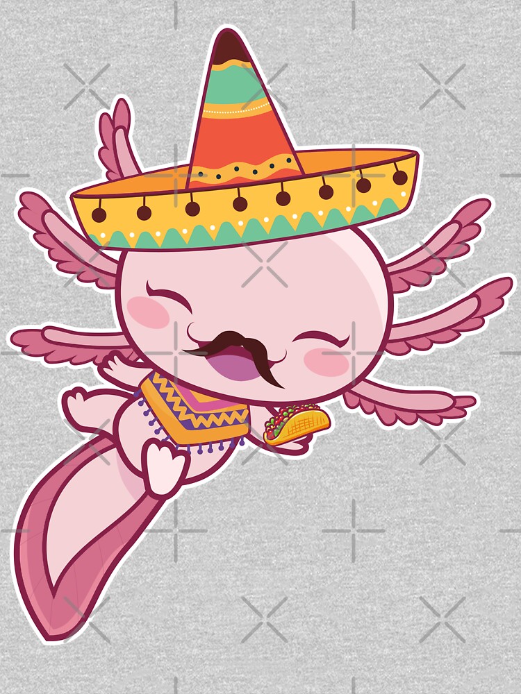 "Mexican Axolotl Cinco De Mayo Poncho Sombrero Taco Cute Kawaii Anime ...