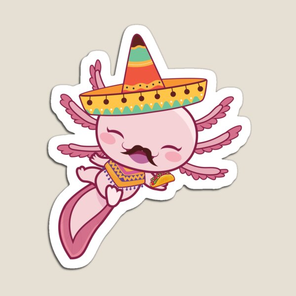 "Mexican Axolotl Cinco De Mayo Poncho Sombrero Taco Cute Kawaii Anime ...