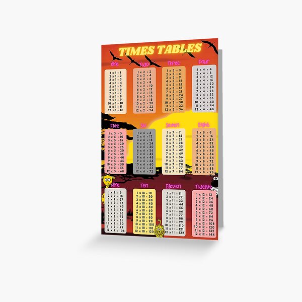 "Safari Times Tables Chart" Greeting Card by AptitudePics | Redbubble