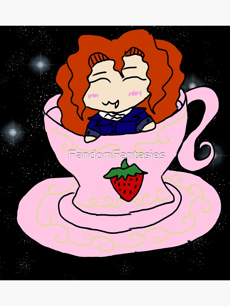 "Strawberry Teacup Vampire" Sticker by FandomFantasies | Redbubble