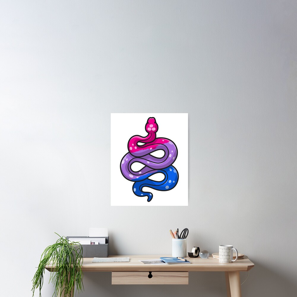 "Bisexual Pride Snake Bi Pride Flag Colors LGBT Reptile Lover" Poster ...
