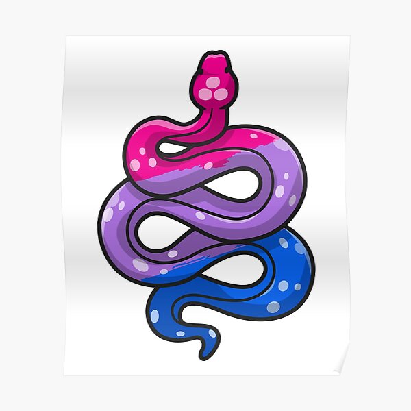 "Bisexual Pride Snake Bi Pride Flag Colors LGBT Reptile Lover" Poster ...