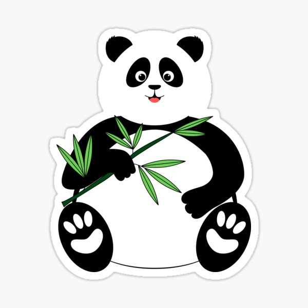 "Cute Panda eating Bamboo" Sticker for Sale by mrhighsky | Redbubble