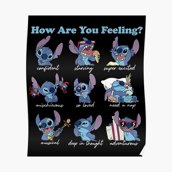 "Stitch How Are You Feeling Cute Cartoon Movie" Poster for Sale by ...