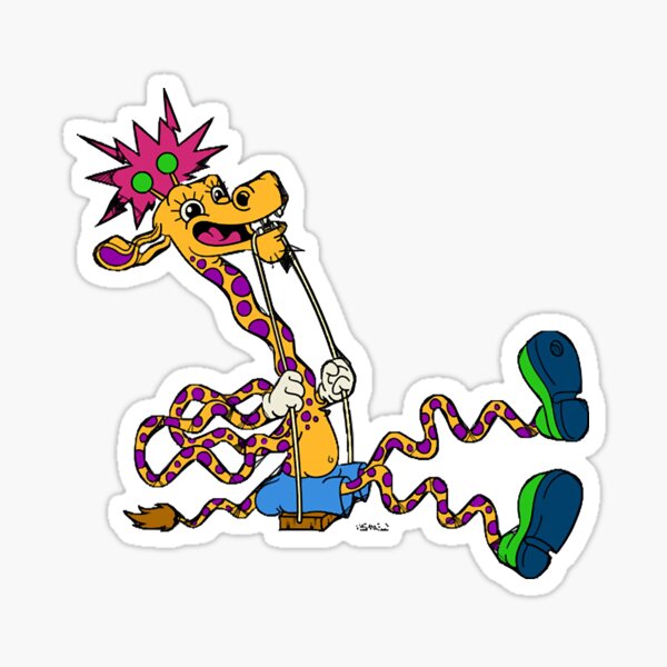 "Psychedelic Giraffe Swing " Sticker by WsEZD2n7 | Redbubble