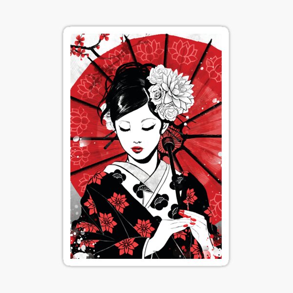 "Japan Geisha " Sticker by inhhuan193 | Redbubble