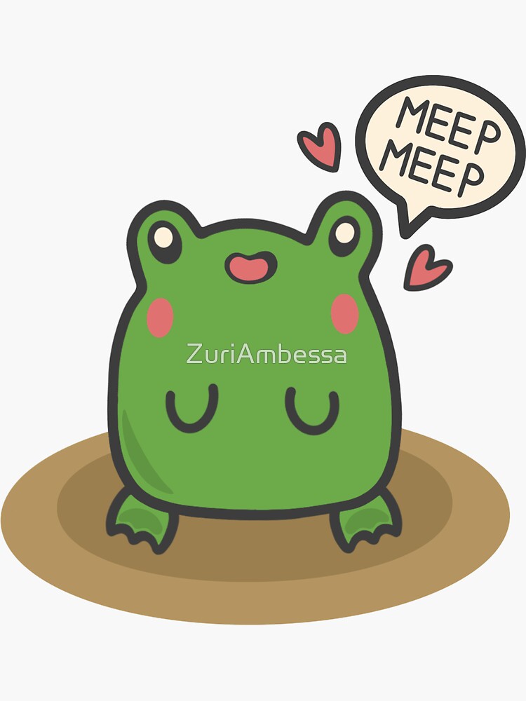 "Meet Meep The Frog!" Sticker by ZuriAmbessa | Redbubble