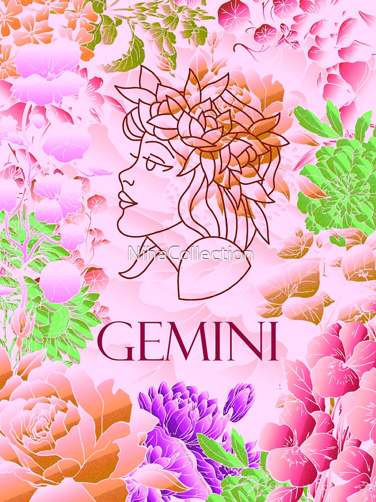 "Gemini Zodiac Light Pink Fantasy Design Horoscope Design" Sticker by ...
