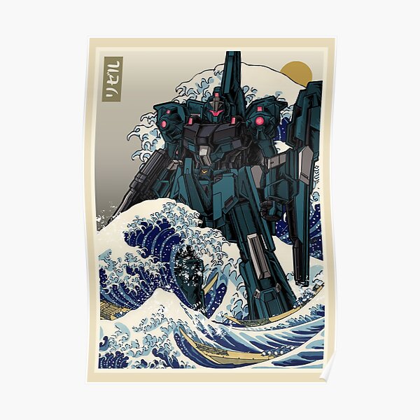 "Hokusai ReZel Gundam" Poster for Sale by tonchop | Redbubble