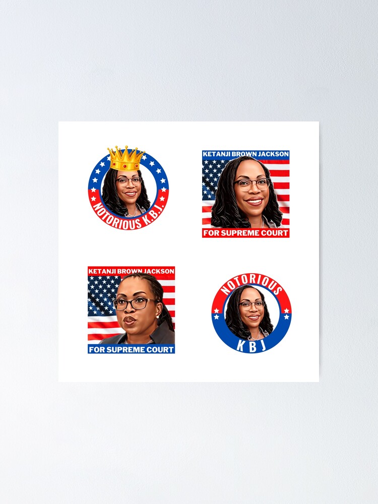 "Judge Ketanji Brown Jackson Cartoon Illustration Sticker Pack " Poster ...