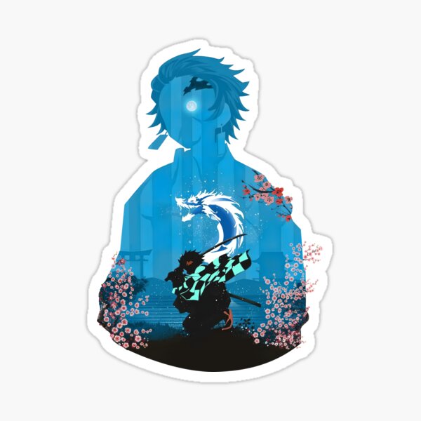 "Kamado Tanjiro Blue Illustration - Demon Slayer Japanese Anime ...