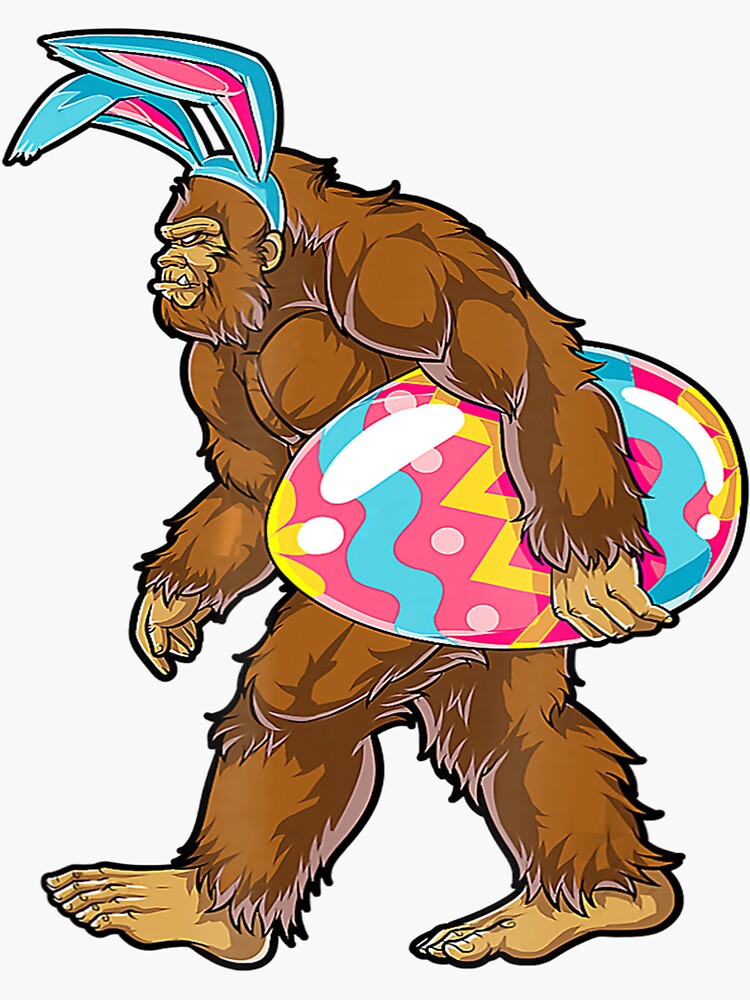 "Bigfoot Ester Egg Funny Easter Day Men Love Sasquatch " Sticker by ...