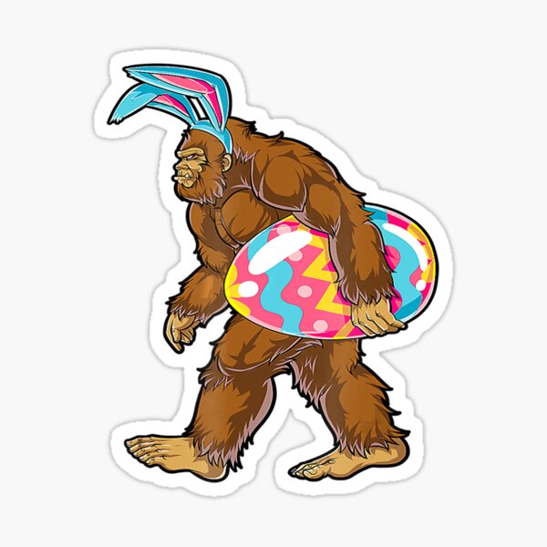 "Bigfoot Ester Egg Funny Easter Day Men Love Sasquatch " Sticker by ...