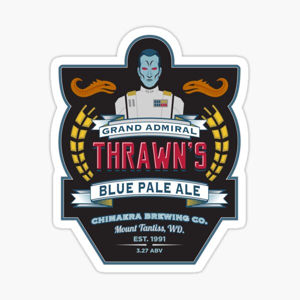 "Grand Admiral Thrawn's Blue Pale Ale" Sticker for Sale by Quire ...