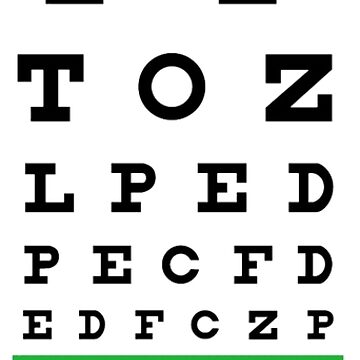 "Eye Chart" Sticker for Sale by Delta12Designs | Redbubble
