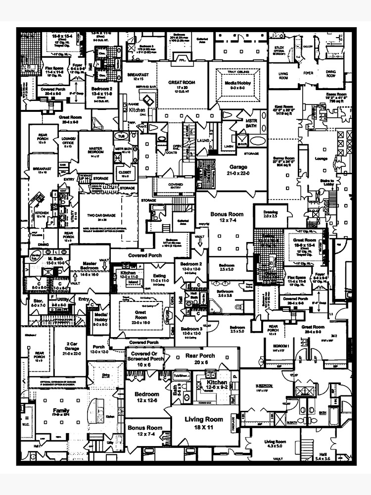 "Floor plan collage" Poster for Sale by area26 | Redbubble