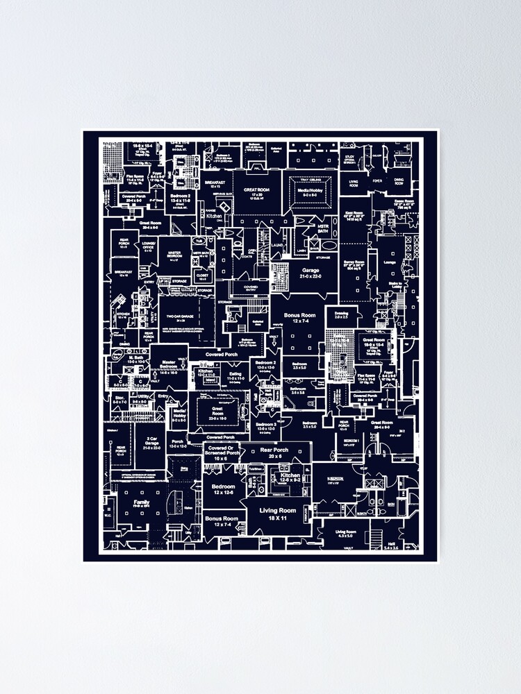 "Floor Plan Collage(white ver.)" Poster for Sale by area26 | Redbubble