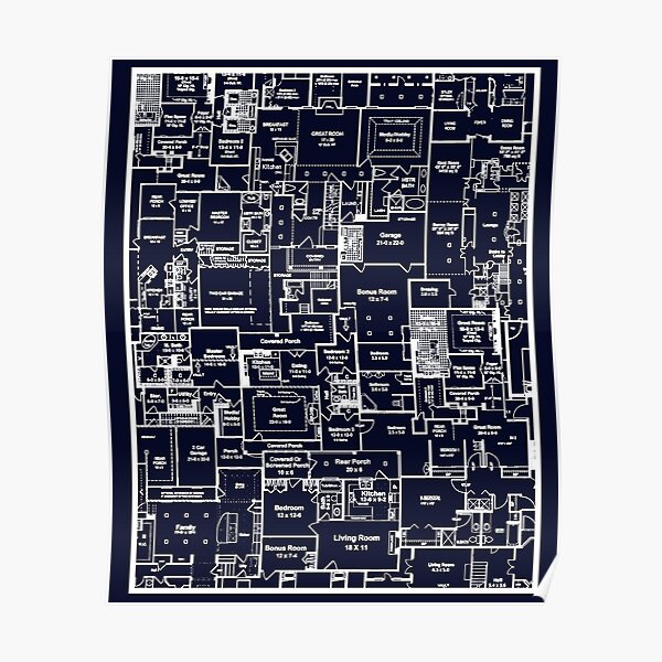 "Floor Plan Collage(white ver.)" Poster for Sale by area26 | Redbubble