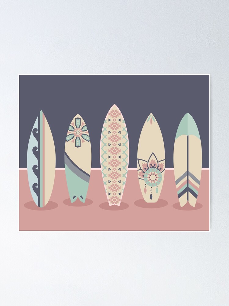"Boho Surfboards" Poster for Sale by StudioShine | Redbubble