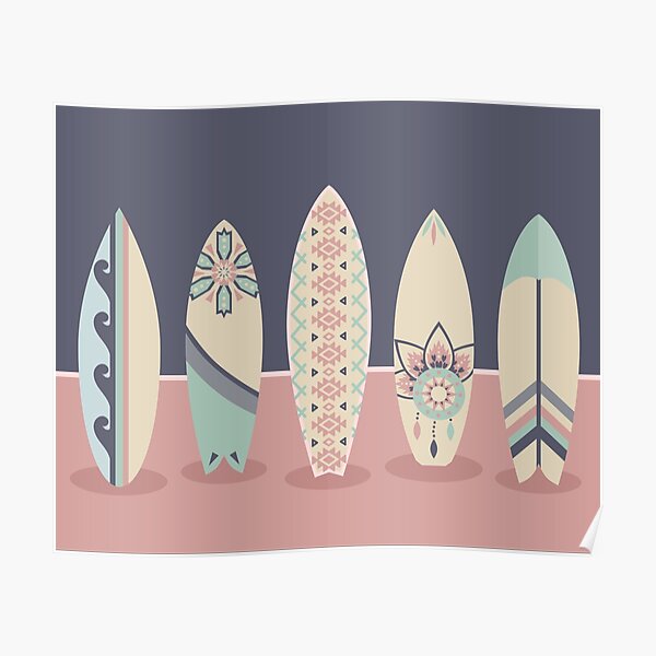 "Boho Surfboards" Poster for Sale by StudioShine | Redbubble