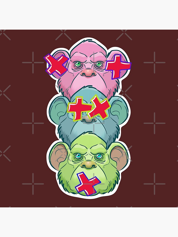 "three wise monkeys" Poster for Sale by chesare-art | Redbubble