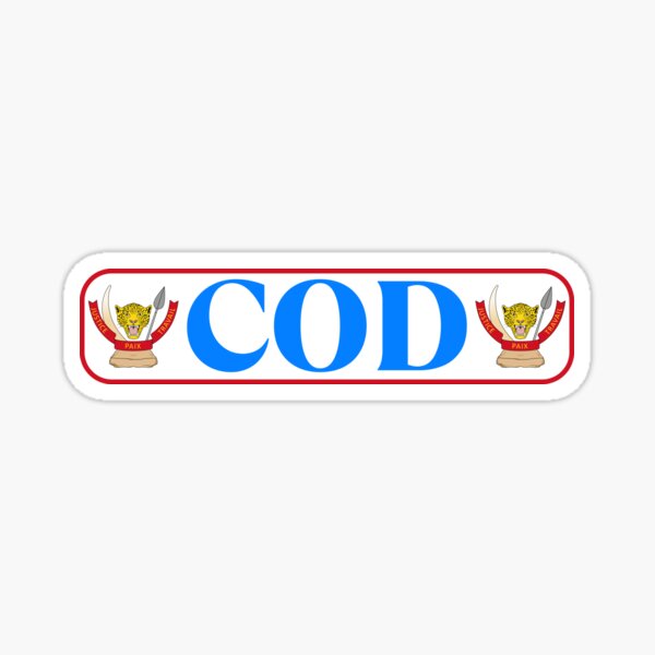 "COD 3 Letter Code DR Congo" Sticker by FedSherDesign | Redbubble