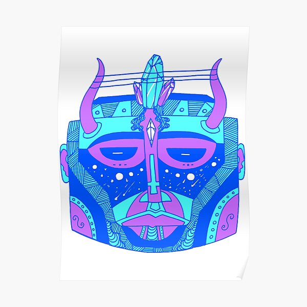 "Blue African Mask No 8 " Poster for Sale by anghai980 | Redbubble