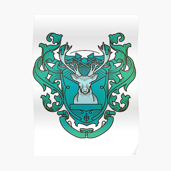 "stag on crest " Poster for Sale by phi97823 | Redbubble