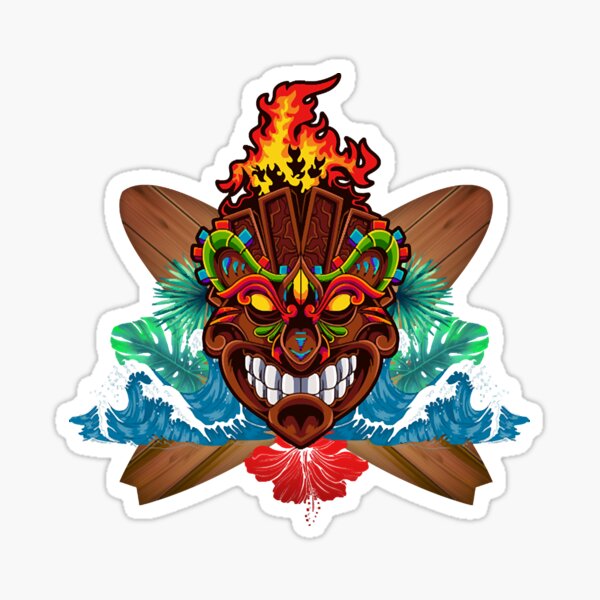 "tiki god surf " Sticker for Sale by awrDzMG | Redbubble