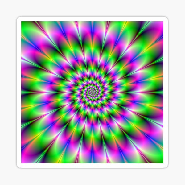 "Spiral Rosette in Pink Green and Blue" Sticker for Sale by EyeBogglers ...