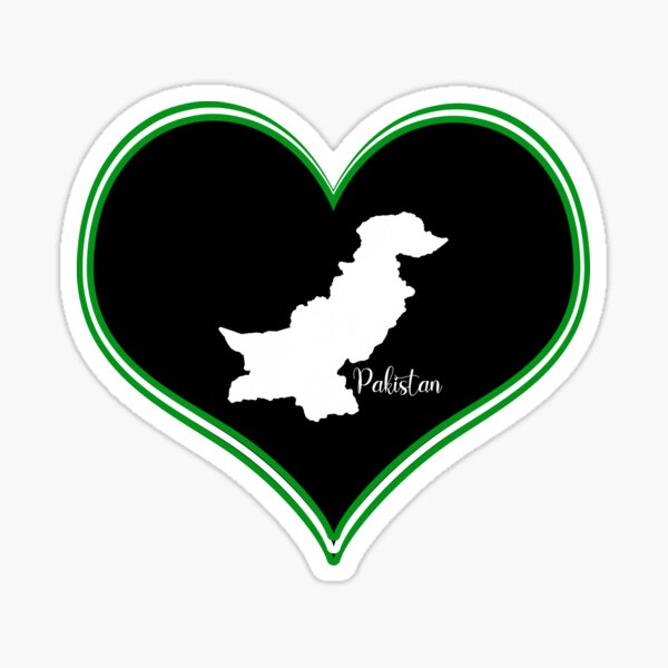 "black heart pakistan map" Sticker by Astralia | Redbubble