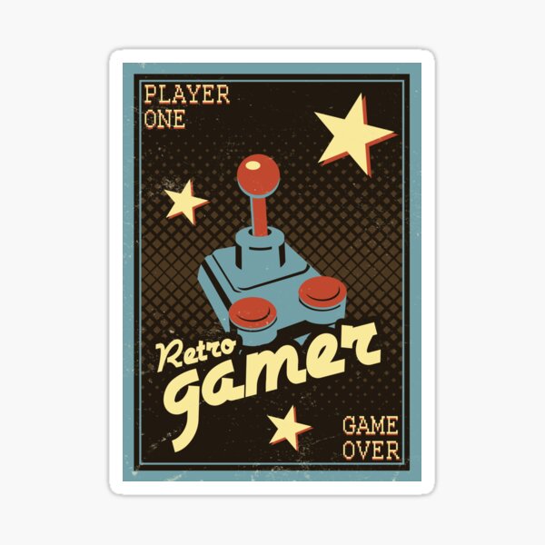 "Retro Gamer - Vintage Gaming " Sticker for Sale by ImageMonkey | Redbubble