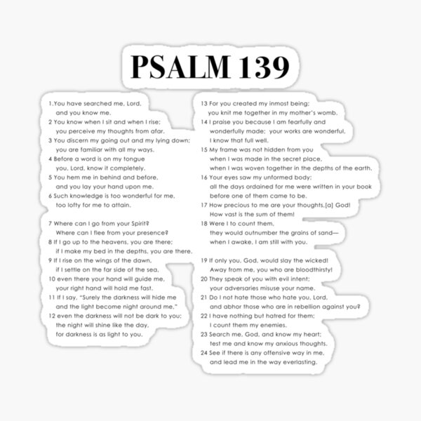 "Psalm 139" Sticker by BelarusNalatai | Redbubble