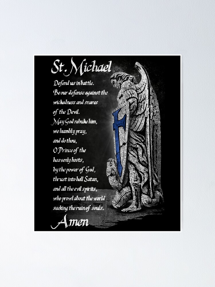 "Thin Blue Line St Michael" Poster for Sale by ChauChauKiu | Redbubble
