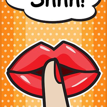 "Shhh Finger on Lips Sign for Quiet Silence Sticker" Magnet for Sale by ...