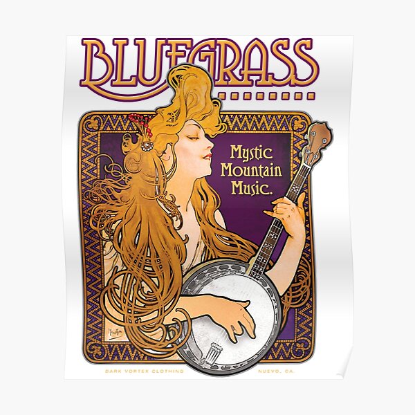 "Bluegrass Music Alphonse Mucha Inspired" Poster for Sale by ...
