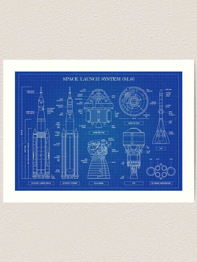 "Space Launch System (SLS) Blueprint" Art Print for Sale by BGALAXY ...