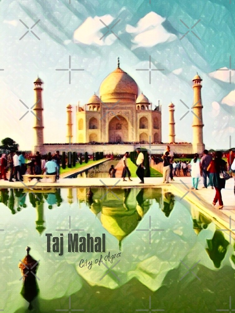 "City of AGRA Temple TAJ MAHAL India Famous Architecture | Illustration ...