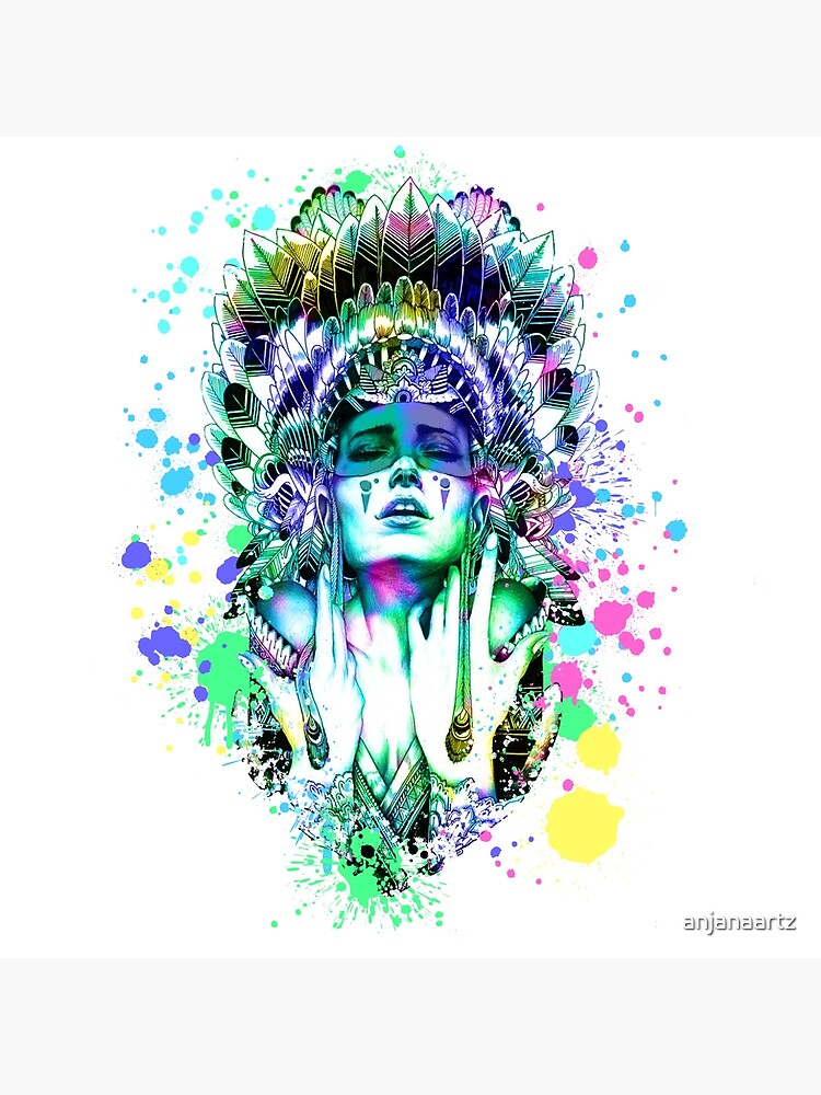 "Red Indian Princess - Fantasy Art " Poster for Sale by anjanaartz ...