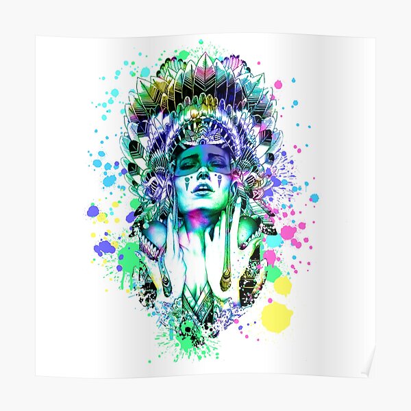 "Red Indian Princess - Fantasy Art " Poster for Sale by anjanaartz ...