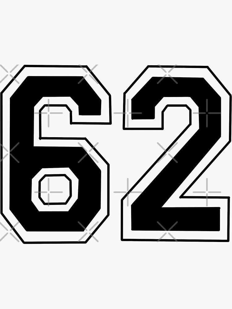 " Sport Number 62" Sticker by Maelyn-Couch | Redbubble